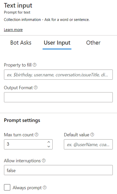 Ask Questions Of Users Using Bot Framework Composer